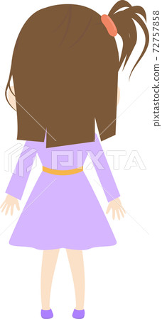 Illustration of a cute girl in the back - Stock Illustration [72757858 ...