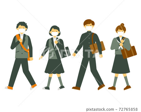 Masked student set - Stock Illustration [72765858] - PIXTA