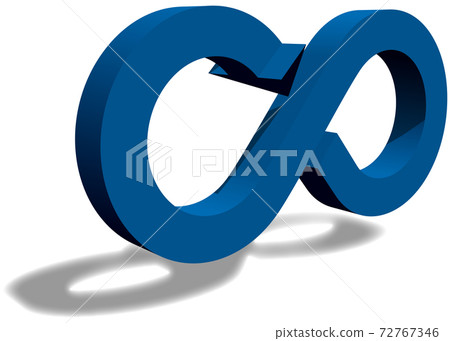 Three-dimensional infinity mark with arrow... - Stock Illustration ...