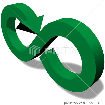 Three-dimensional infinity mark with arrow... - Stock Illustration ...