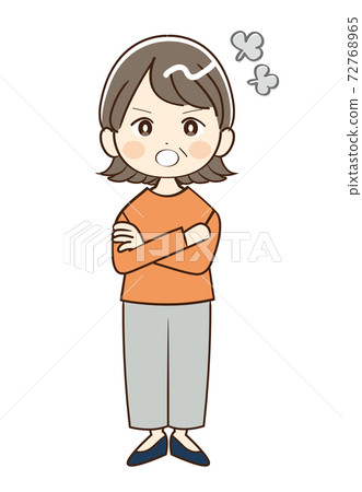 Female middle generation aunt gets angry - Stock Illustration [72768965 ...