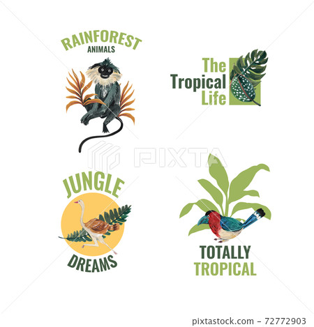 Logo design with tropical contemporary concept... - Stock Illustration ...
