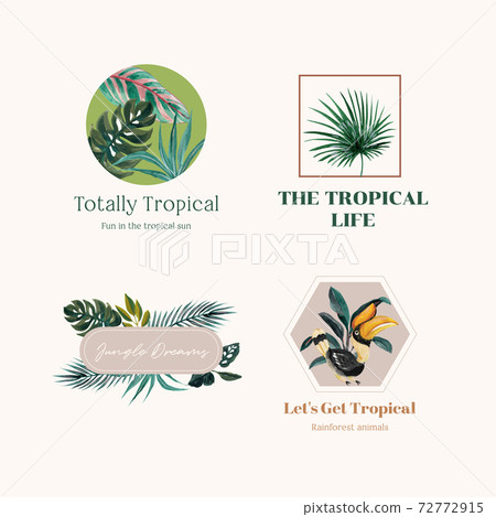 Logo design with tropical contemporary concept... - Stock Illustration ...