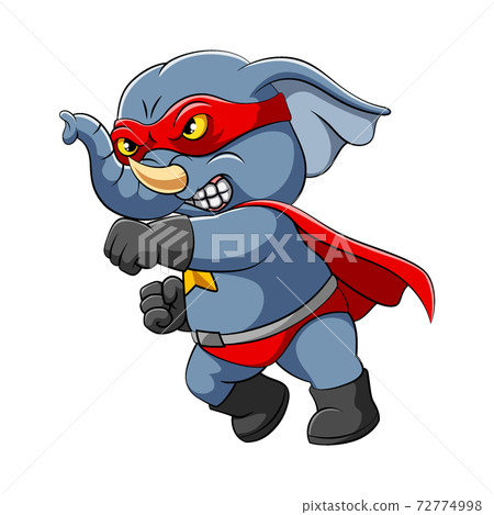 The super elephant is stepping with the punch... - Stock Illustration ...