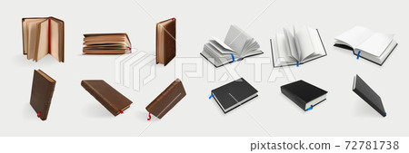 Realistic books set collection - Stock Illustration [72781738] - PIXTA