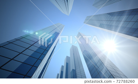 Perspective view, the skyscraper is directed to... - Stock Illustration ...