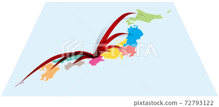 From all over Japan to Kinki region Japanese... - Stock Illustration ...