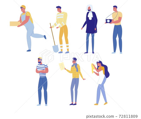 Professional Activities Set on White Background. - Stock Illustration ...