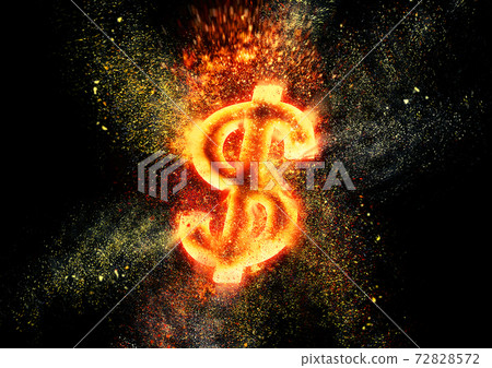 Burning flame dollar sign - Stock Illustration [72828572] - PIXTA