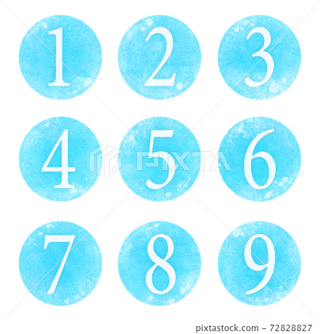 Number set illustration blue - Stock Illustration [72828827] - PIXTA