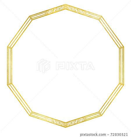 Gold decagon frame vector material - Stock Illustration [72830321] - PIXTA