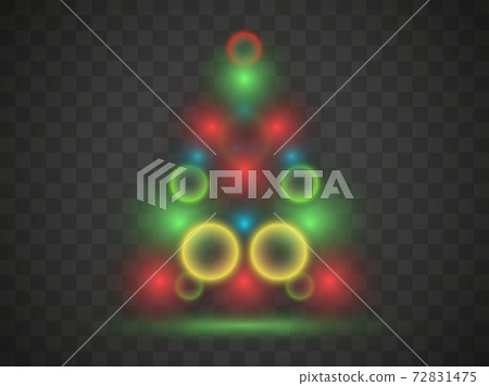 Christmas tree light on a transparent... - Stock Illustration [72831475 ...