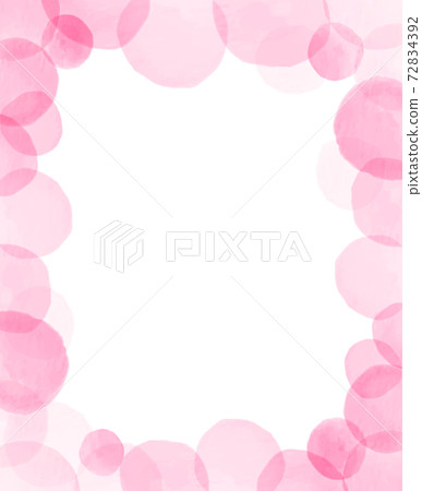 Gentle watercolor pink polka dot frame - Stock Illustration [72834392 ...