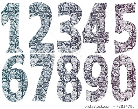 Number bubble wrap navy blue - Stock Illustration [72834793] - PIXTA