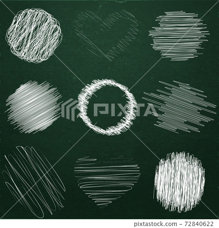 Set of hand drawn objects chalk on chalkboard.... - Stock Illustration ...