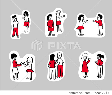 School life / Simple line art hand-drawn... - Stock Illustration ...