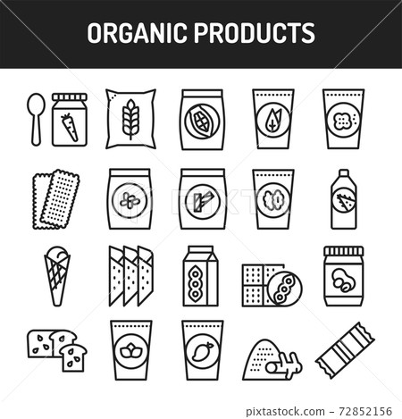 Organic products color line icons set. Isolated... - Stock Illustration ...