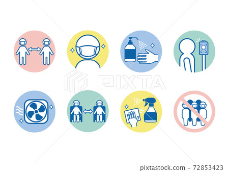 New coronavirus infection countermeasure icon set - Stock Illustration ...