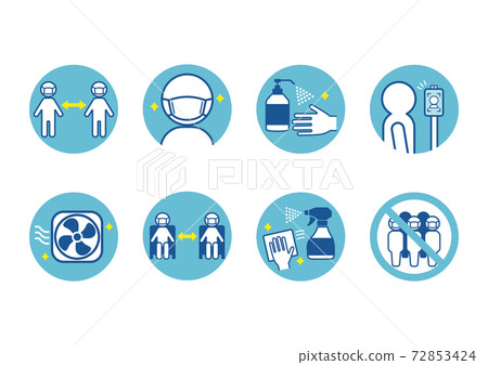 New coronavirus infection countermeasure icon set - Stock Illustration ...