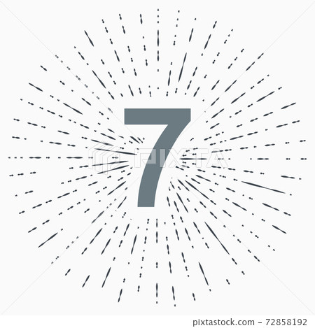 Vintage illustration with sun rays. Number one... - Stock Illustration ...