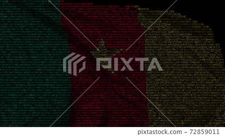 Flag of Cameroon made of computer code, 3d... - Stock Illustration ...