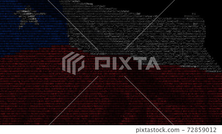 Waving digital flag of Chile on computer...-插圖素材 [72859012] - PIXTA圖庫