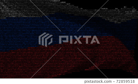 Waving digital flag of Russia on computer... - Stock Illustration ...