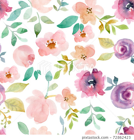 Floral pattern made of pink and beige roses,... - Stock Illustration ...