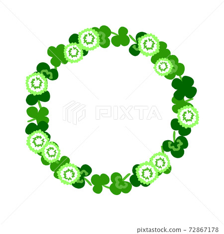 White clover circle frame - Stock Illustration [72867178] - PIXTA