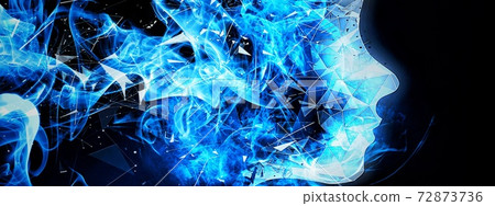 Profile of an abstract person drawn with light... - Stock Illustration ...