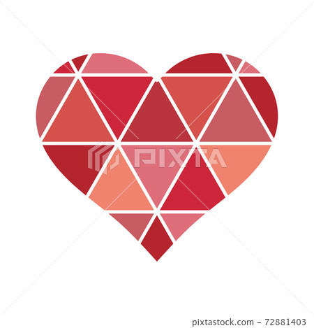 Geometrical love Heart with triangles lines design - Stock Illustration ...