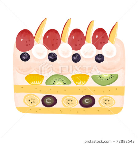 Fruit cake with plenty of fruit Cross section - Stock Illustration ...