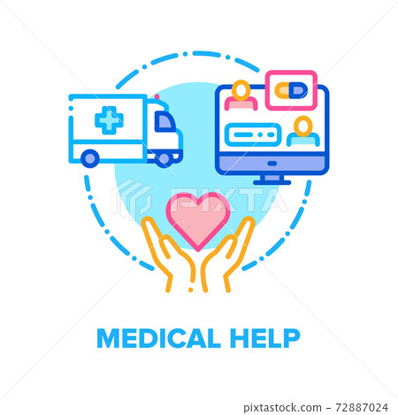 Medical Help Vector Concept Color Illustration - Stock Illustration ...