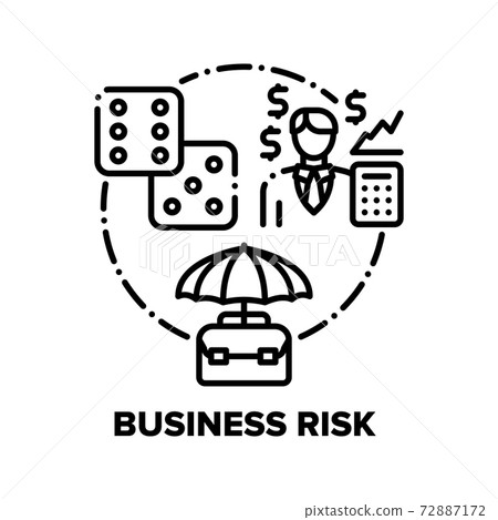 Business Risk Vector Concept Black Illustration - Stock Illustration ...