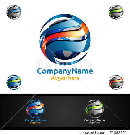 Global Logo for Modern Technology World Sphere...-插圖素材 [72888751] - PIXTA圖庫