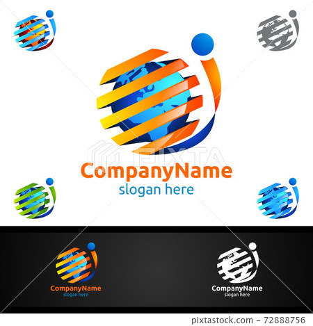 Global Logo for Modern Technology World Sphere... - Stock Illustration ...
