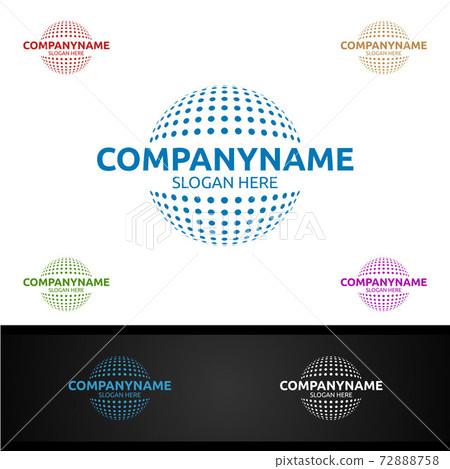 Global Logo for Modern Technology World Sphere... - Stock Illustration ...
