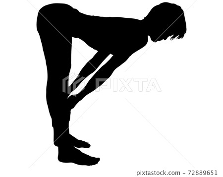 Female silhouette to bend and stretch - Stock Illustration [72889651 ...