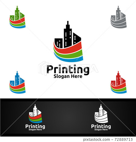 City Printing Company Vector Logo Design for... - Stock Illustration ...