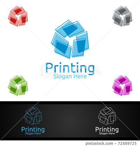 Paper Printing Company Vector Logo Design for... - Stock Illustration ...