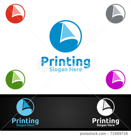 Paper Printing Company Vector Logo Design for... - Stock Illustration ...