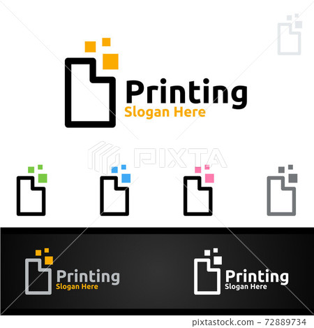 Paper Printing Company Vector Logo Design for... - Stock Illustration ...