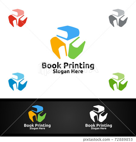Book Printing Company Vector Logo Design for... - Stock Illustration ...