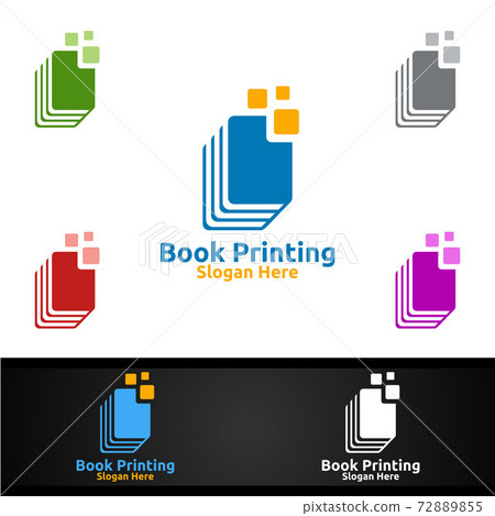 Book Printing Company Vector Logo Design for... - Stock Illustration ...