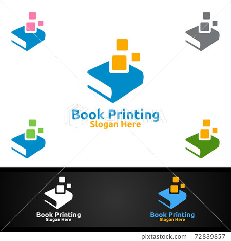 Book Printing Company Vector Logo Design for... - Stock Illustration ...