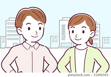 couple, building, buildings - Stock Illustration [72890303] - PIXTA