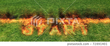 The starting line of the flames burning on the... - Stock Illustration ...