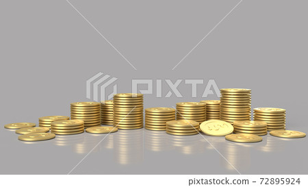 The gold coins on gray color background for... - Stock Illustration ...