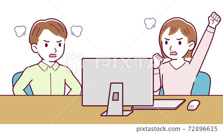 couple, computer, vector - Stock Illustration [72896615] - PIXTA