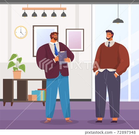 Positive communication of happy friends in the... - Stock Illustration ...